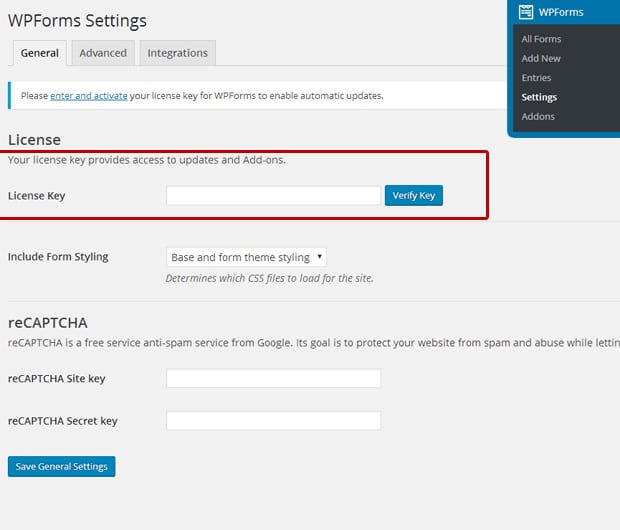 How to Verify Your WPForms License