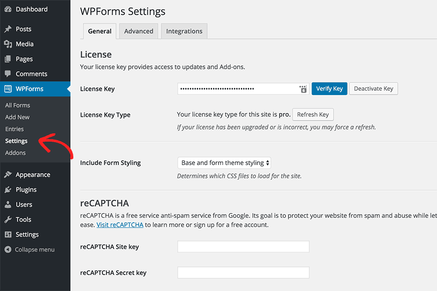 How to Setup CAPTCHA in WPForms