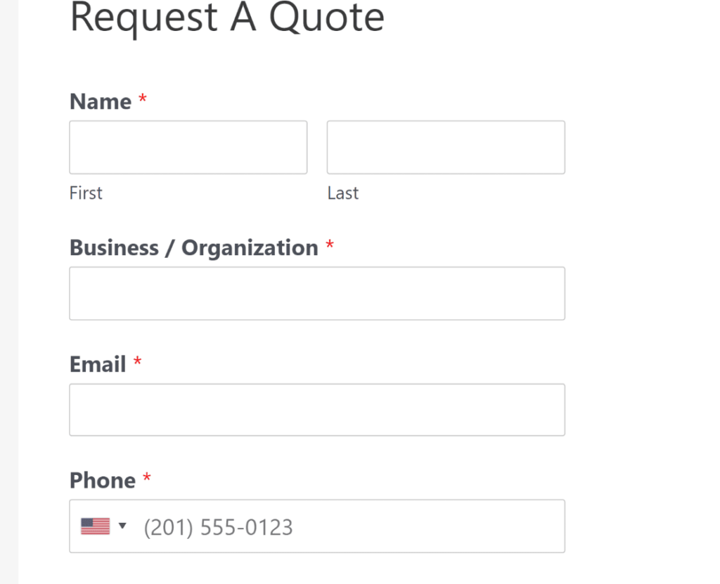 How to Create a Request a Quote Form in WordPress [Template]