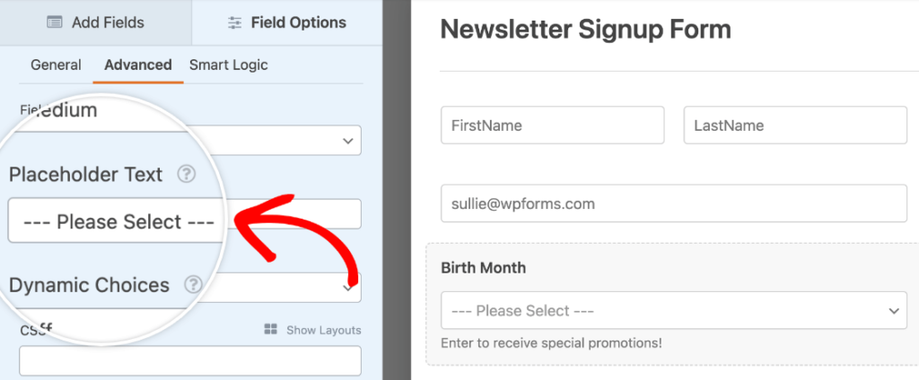 How to Add Placeholder Text to a Form Field