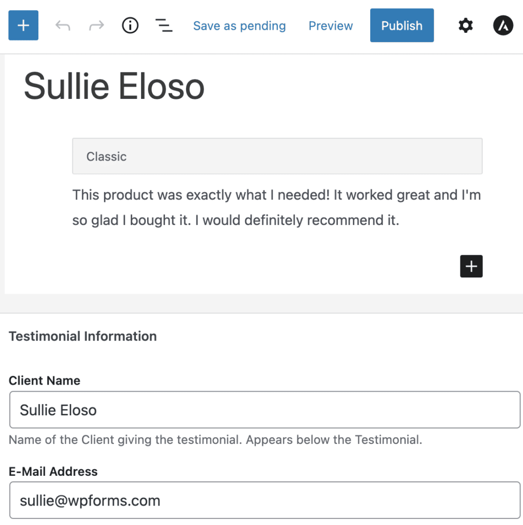 How to Create Testimonials from WordPress Form Submissions