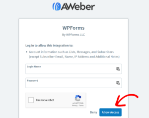 AWeber Addon - WPForms