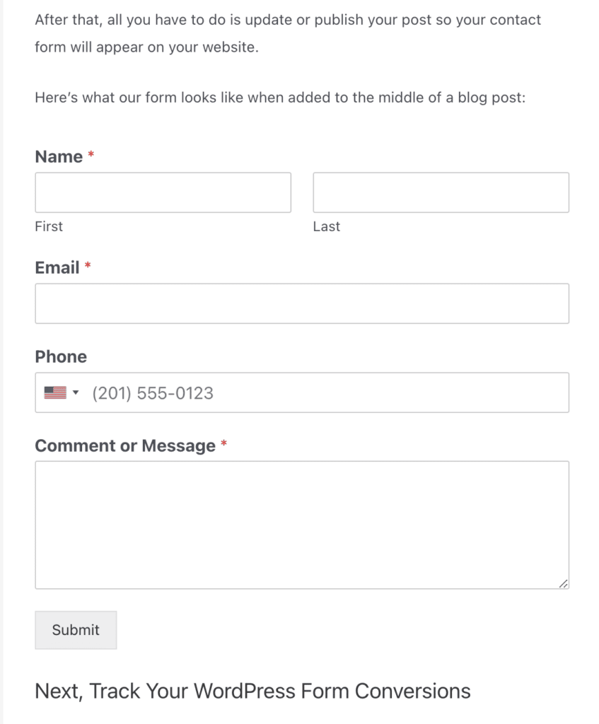 How to Add a Contact Form in Your WordPress Post Content