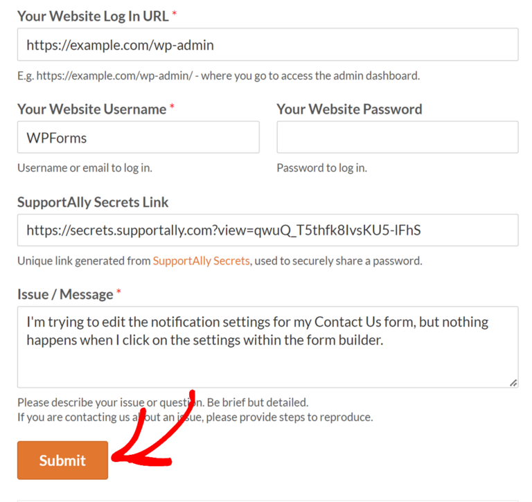 How to Privately Share Credentials with Support