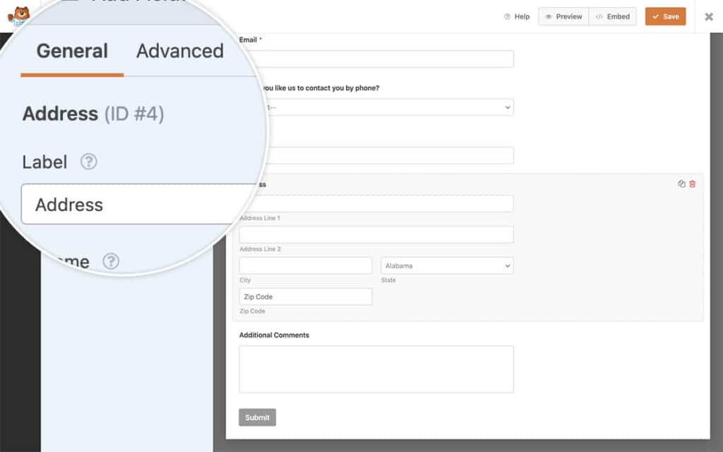 How to Change the Address Field Sublabels