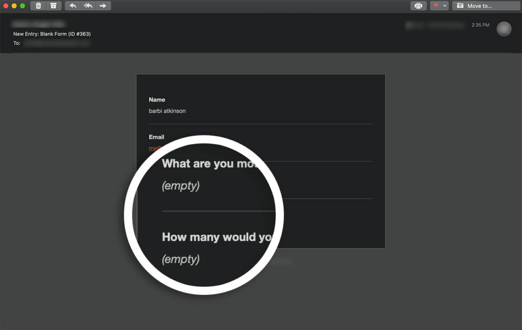 How to Show Empty Form Fields in Email Notifications