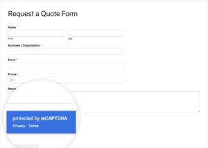 Changing the position of the invisible reCAPTCHA