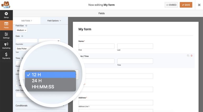 How to Create Additional Formats for the Date Time Field Time Picker