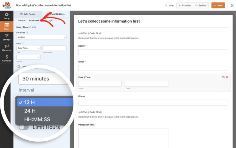 Creating Additional Formats for the Date Time Field Time Picker