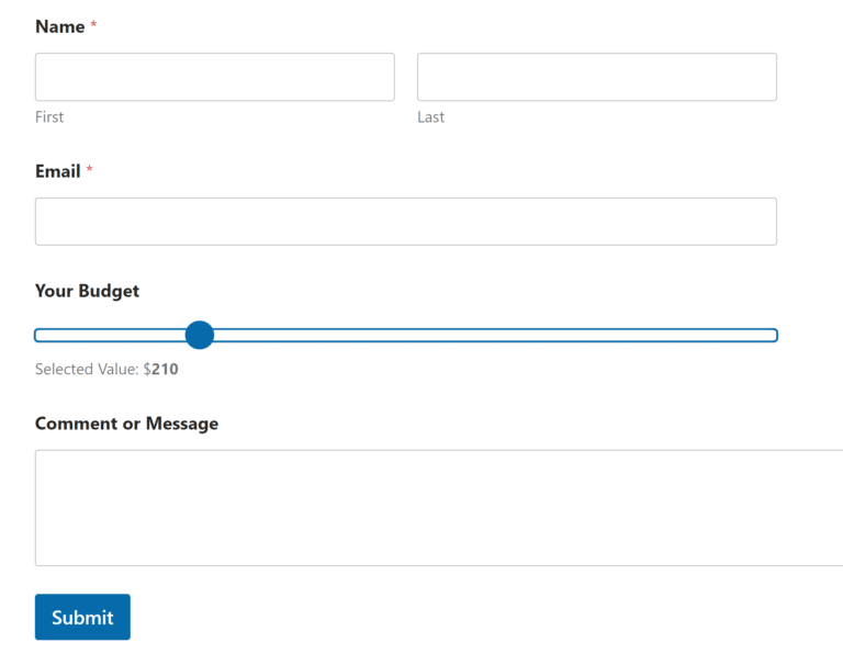 How to Create a Form with a Number Range Slider in WordPress
