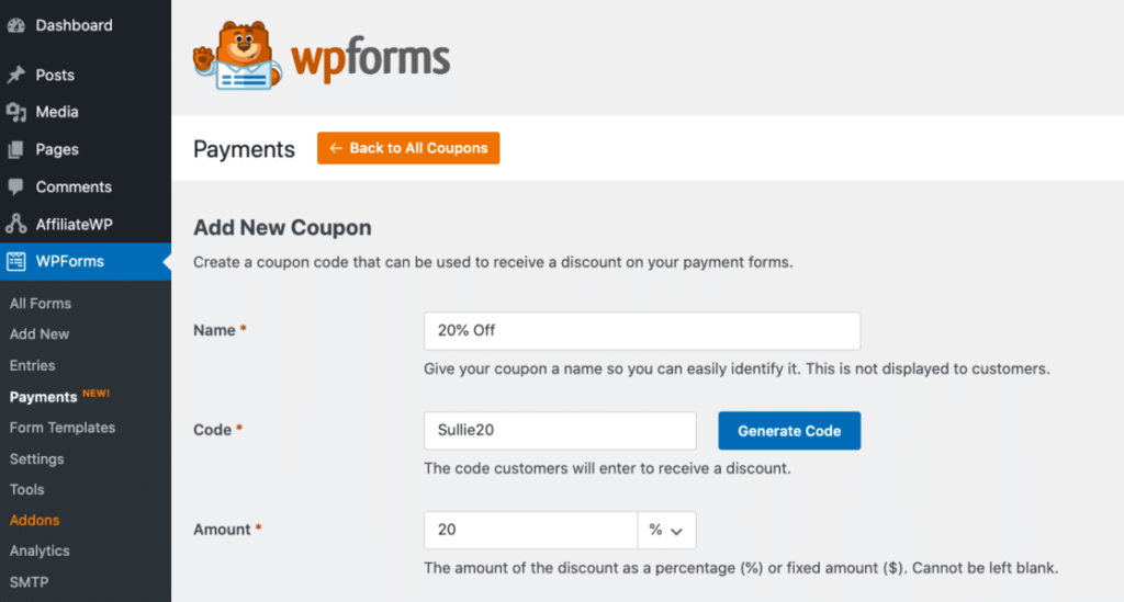 How to Add a Coupon Code Field to Your WordPress Forms