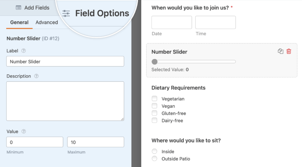 How to Add a Number Slider Field to WPForms