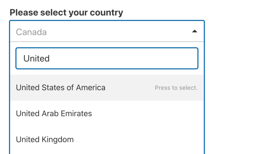 How to Add a Country Dropdown List to Your Form (In 1 Click)