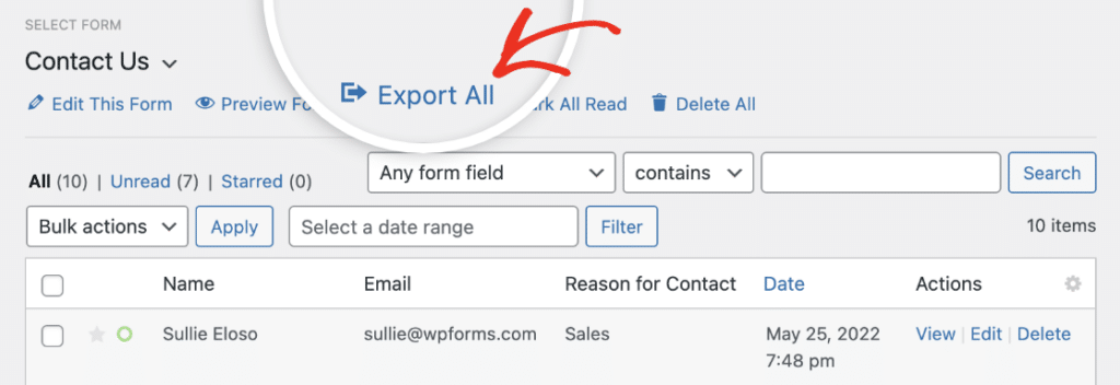 How To Export Form Entries From Wordpress To A Csv No Code 0607