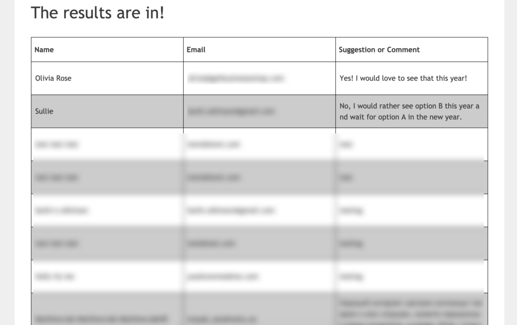 How to Display Form Entries on your site from WPForms