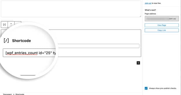 Displaying the Total Number of Entries