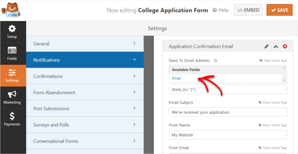 How to Build a College Application Form in WordPress [Template]