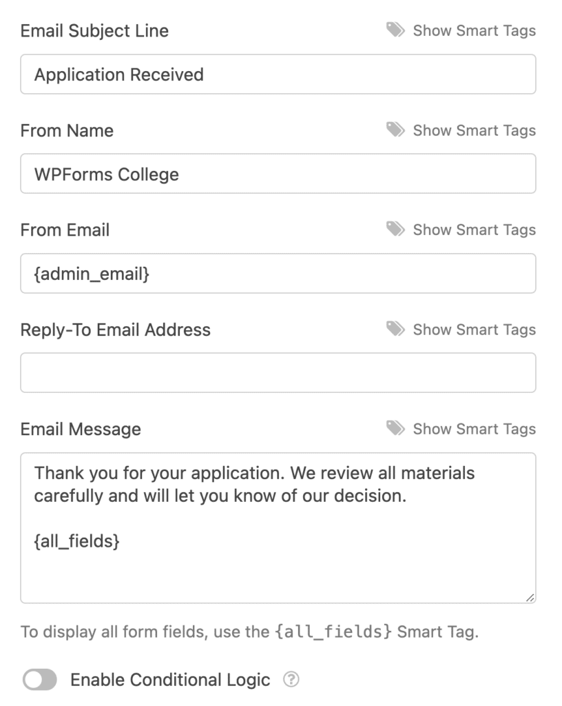How to Build a College Application Form in WordPress [Template]