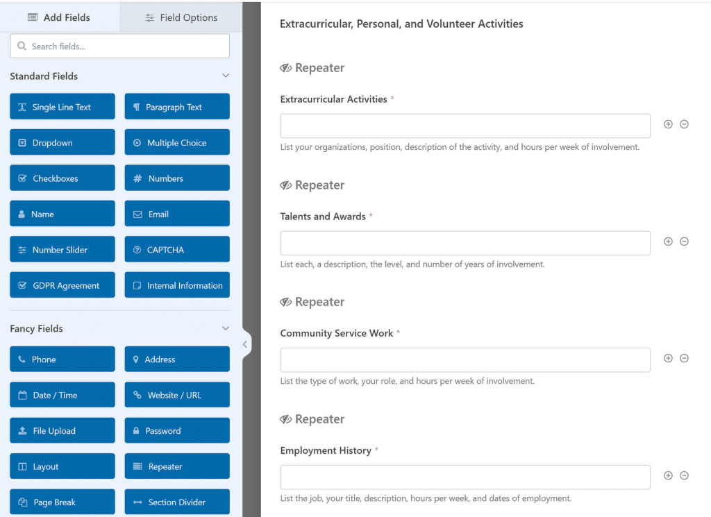 How to Build a College Application Form in WordPress [Template]