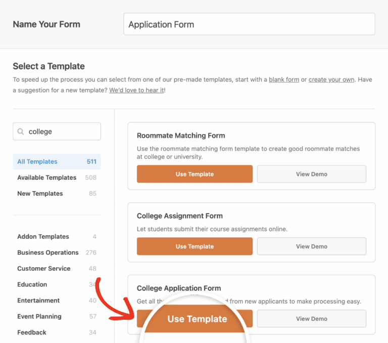 How to Build a College Application Form in WordPress [Template]