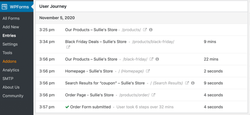 Introducing the New User Journey Addon for WPForms