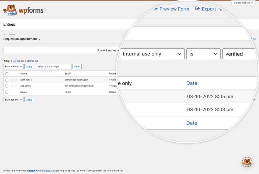 How to Add a Filterable Field to a Form for Internal Use