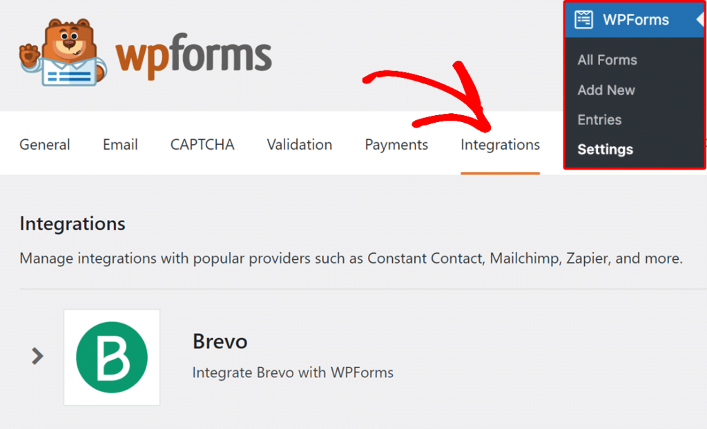 Brevo Addon - WPForms