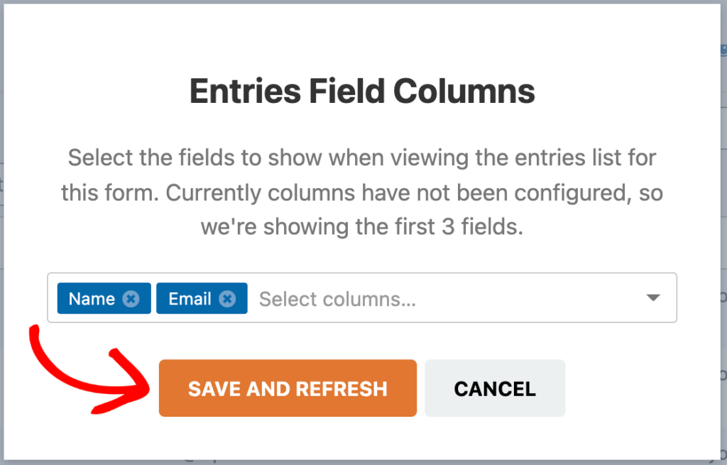 How to Customize the Columns for Form Entries