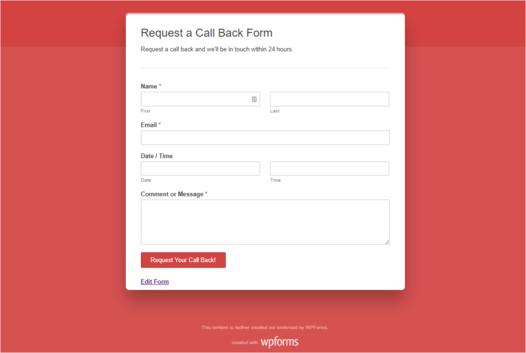 How to Make a Request a Call Back Form in WordPress