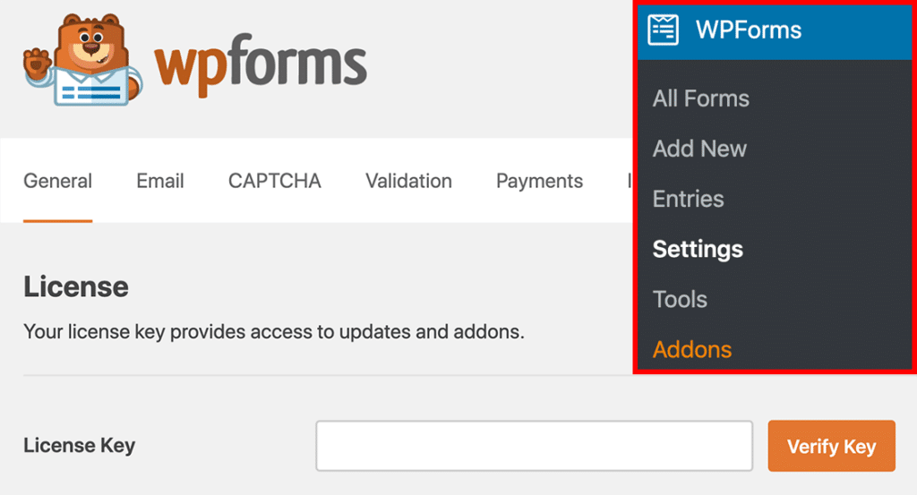 How to Verify Your WPForms License