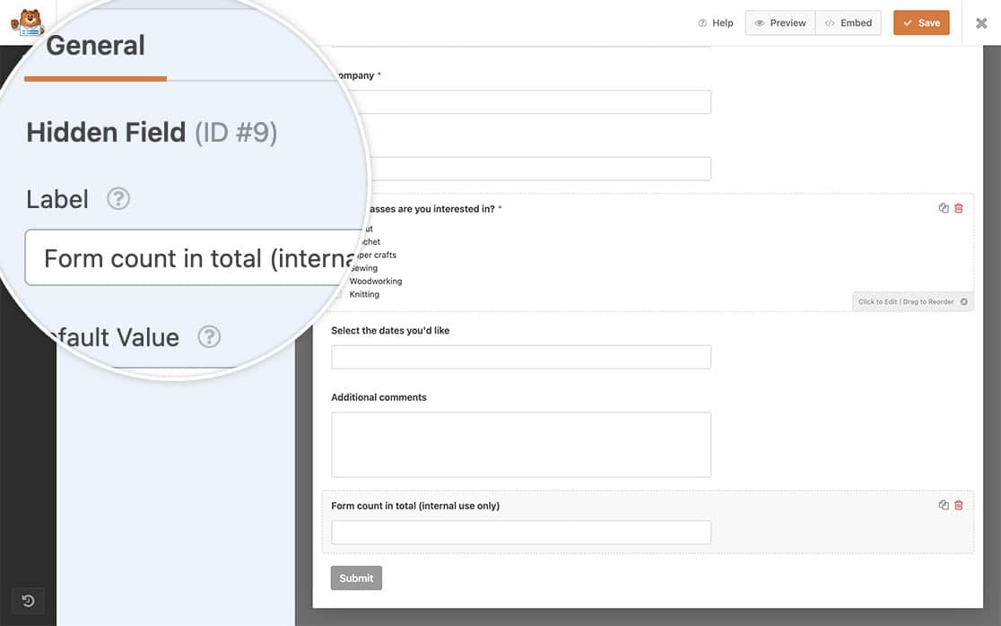 How to Increment a Count on Each Form Submission