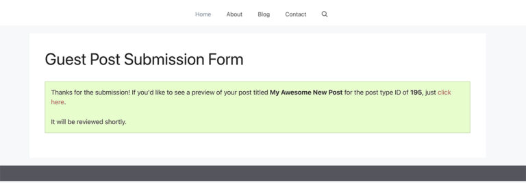 Include Post Submissions Post URL in Confirmation Message