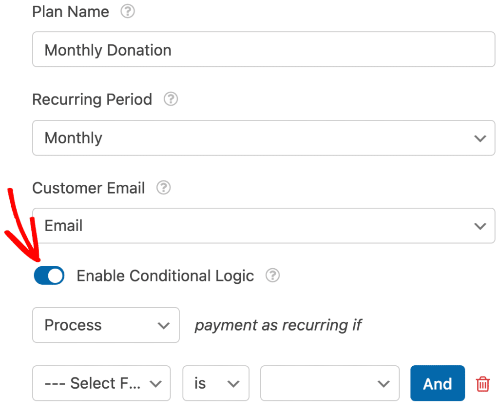 Setting Up Conditional Logic for Stripe Payments - WPForms