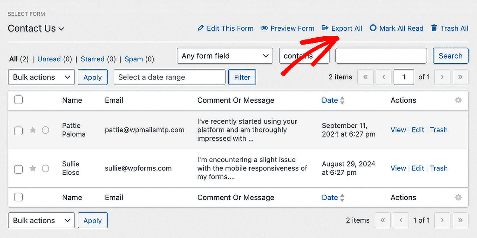 How To Export Form Entries From Wordpress To A Csv No Code