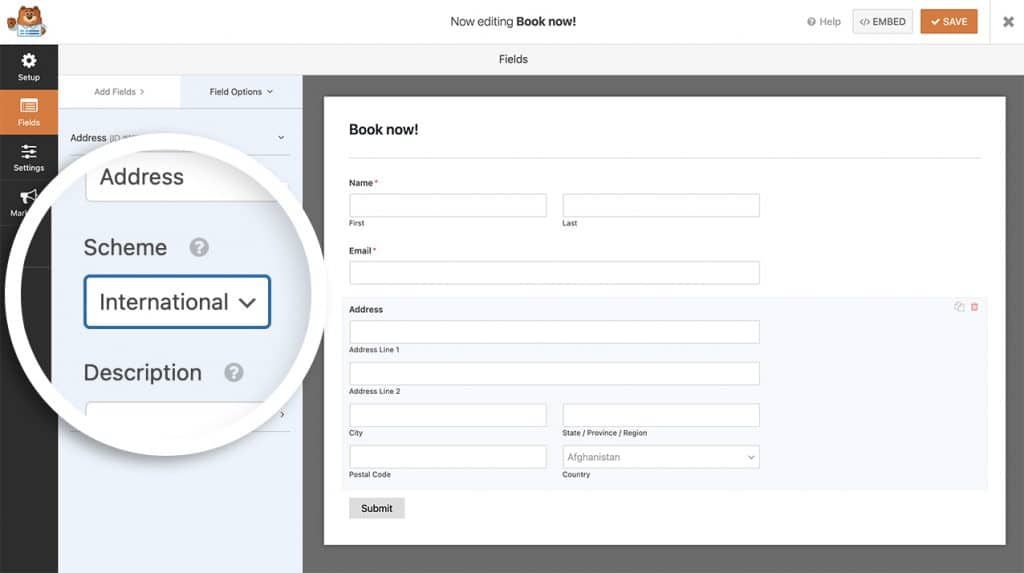 How to Set the Address Default Scheme to International