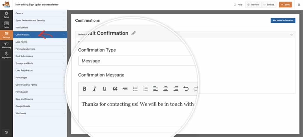 How To Open a New Link on Form Submission with WPForms