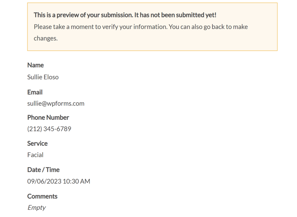 How to Show Entry Previews in WPForms