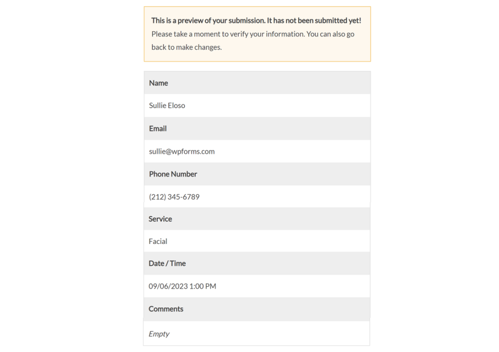 How to Show Entry Previews in WPForms