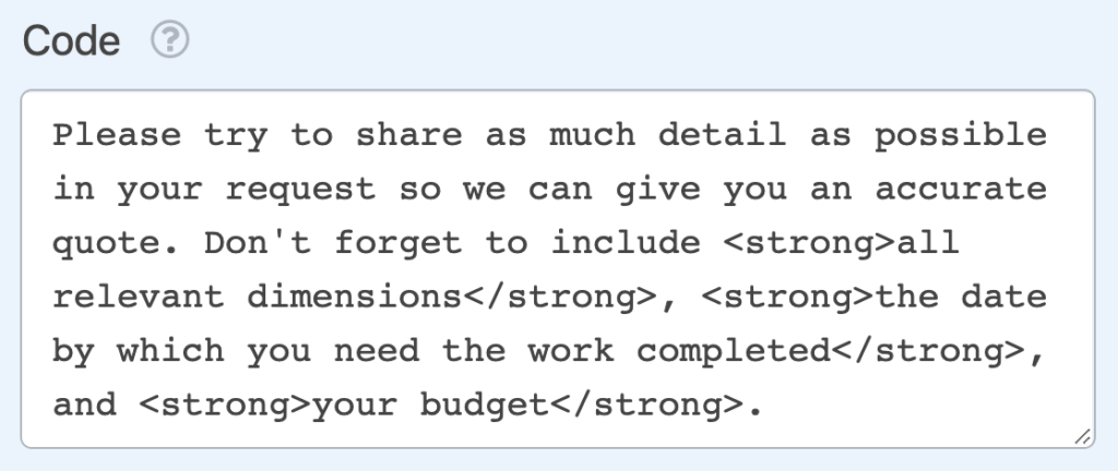 Using the HTML Field