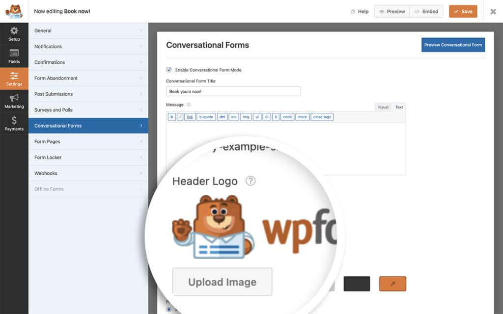 How to Link Your Conversational Form Logo in WPForms