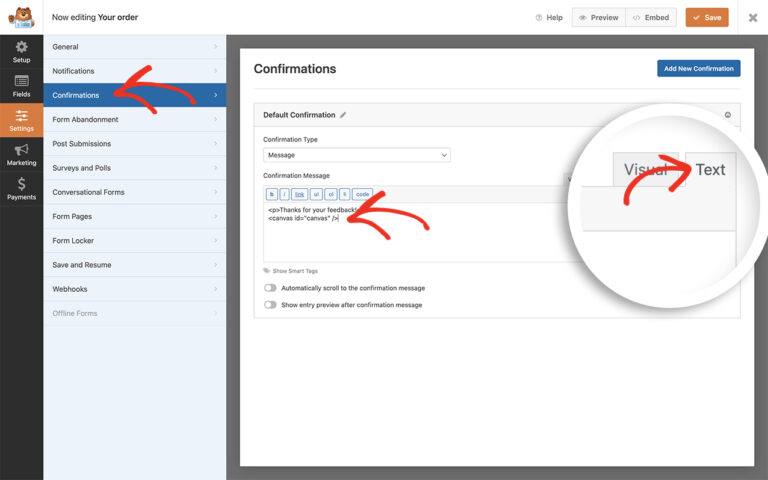 How to Add Falling Snow Animation to Your Confirmation Message