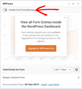 Using Lite Connect Entry Backups in WPForms Lite