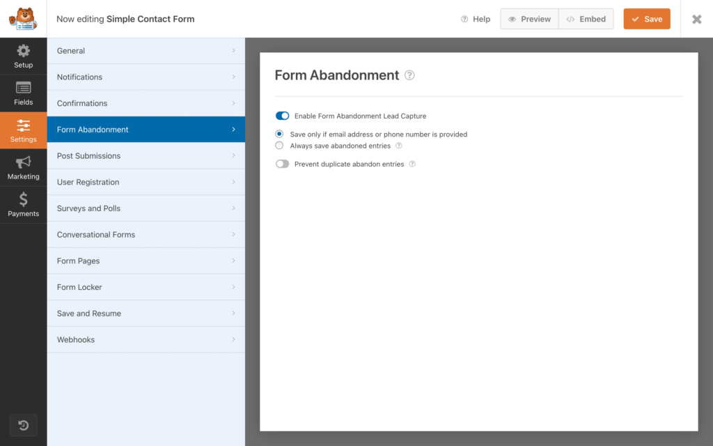 Prevent Form Abandonment and Capture Lost Leads on WordPress Forms