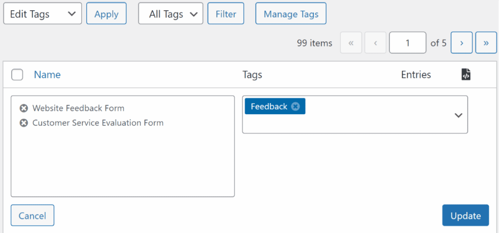 How to Organize Your WordPress Forms With Tags
