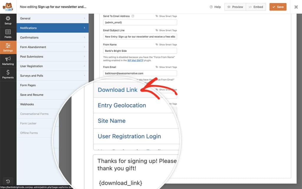 How to Create a Custom Smart Tag with WPForms