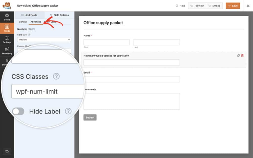 How to Limit Range Allowed in Numbers Field on WPForms