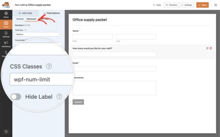 How to Limit Range Allowed in Numbers Field on WPForms