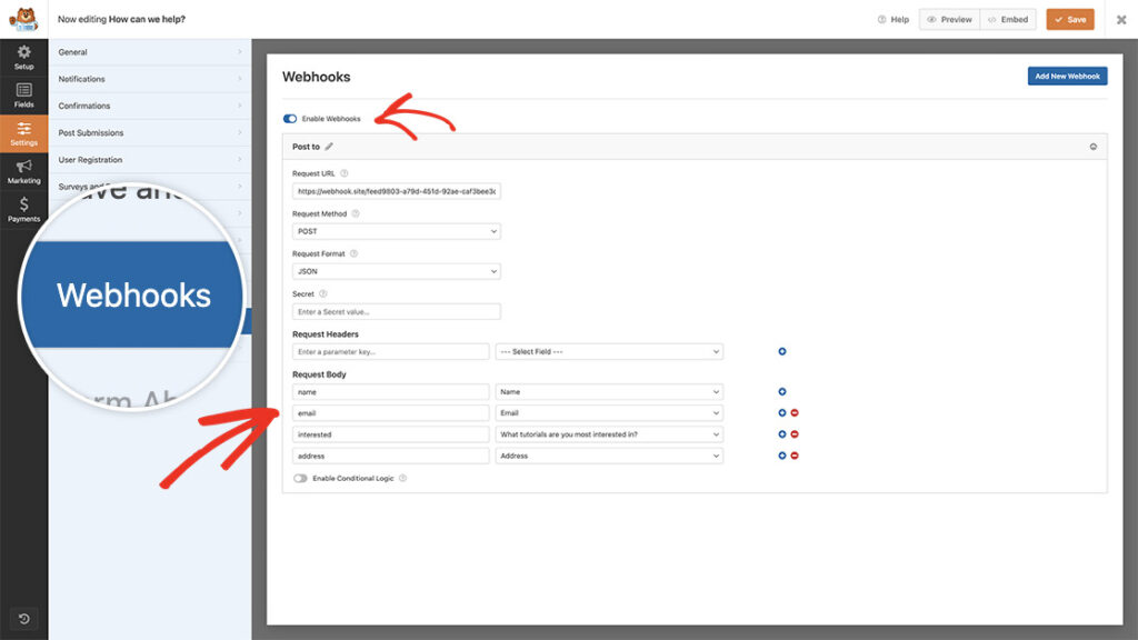 How to Send the Entry ID Through Webhooks with WPForms