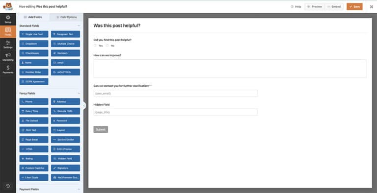 Creating a Post-Review Form