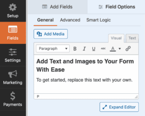 How to Add Extra Text and Descriptions to Forms